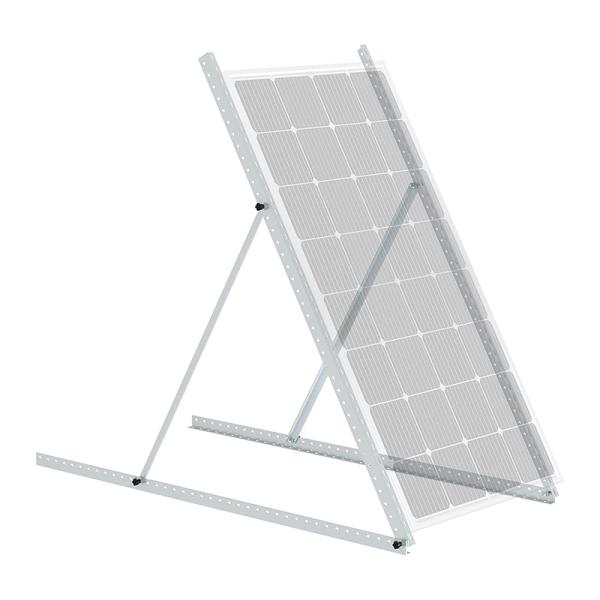 Quality Anodized Photovoltaic Bracket Silver Solar Panel Flat Roof Mounting Kit for sale