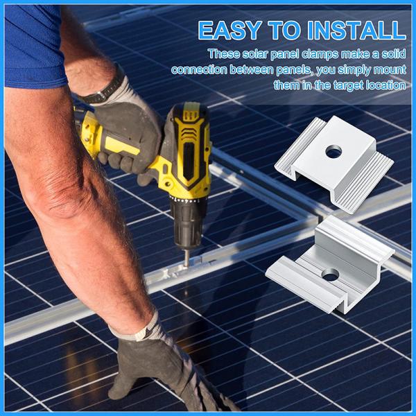 Quality Silver industry Frameless Solar Panel Clamps Solar Panel Fixing Clip for sale