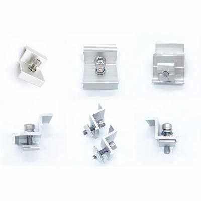 China Photovoltaic Solar Panel End Clamp Fixture Aluminum PV Mounting Clamps for sale