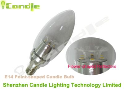 China Warm White Bank Hotel 3w E14 Led Candle Bulb With Clear Glass Flower Reflectors for sale