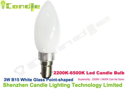 China 3w B15 Milky White Glass Led Candle Lamp Point Shaped 6000k SMD 5630 Dimmable for sale