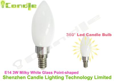 China Milky White Glass E14 Led Candle Bulb 3W 6500K For Indoor Home Lighting for sale