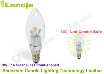 China High Power 3 Watt 360 Degree Clear Glass LED Candle Bulb 110v With High Efficiency for sale