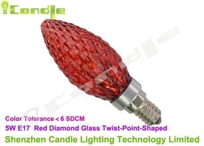 Cina 5 watt E17 Dimmable hanno condotto il CE rosso a forma di di vetro ROHS del diamante della lampadina della candela in vendita
