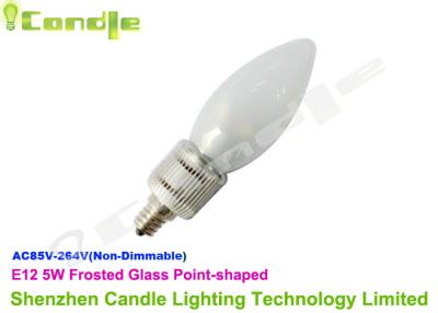 China 5W Frosted Glass Point Shape 360 Led Bulb Candle E12 White / Warm White 200V 220V 230V for sale