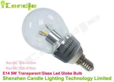 China AC170V - 264V 5.0w Led globe bulb E14 Clear Glass 3000K Natural / Warm White for sale