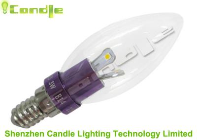 China Dim Natural White 3 Watt Clear Glass Led Candle Light Lamps E14 3000k 110v for sale