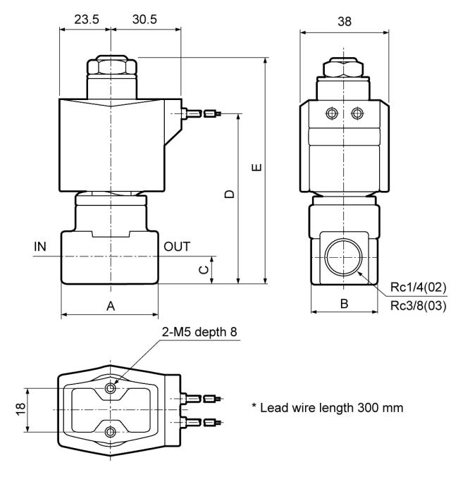 Dimension of CKD Type AB42 Series Solenoid Valve: