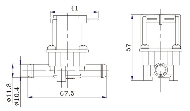 Main Dimension of RO Solenoid Water Valve: