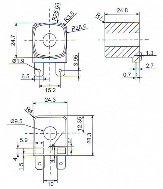 Dimension of BB09524812 Solenoid Valve Coil :