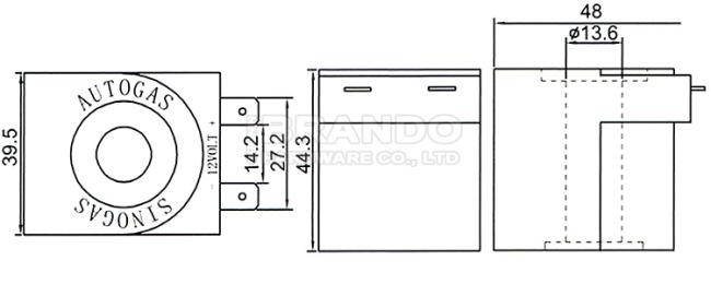 Dimension of BB13644617 Solenoid Valve Coil :