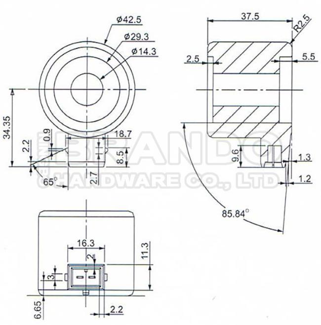 Dimension of BB14337515 Solenoid Valve Coil :
