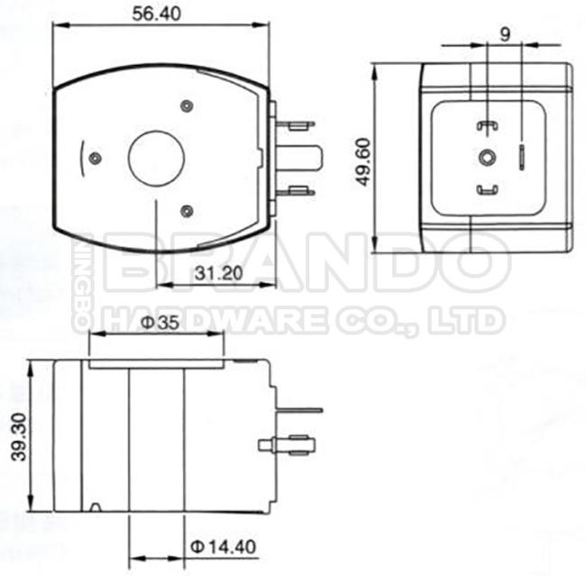 Dimension of BB14339732 Solenoid Valve Coil :
