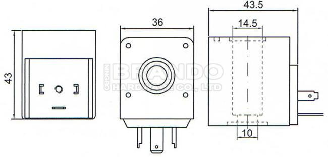 Dimension of BB14542505 Solenoid Valve Coil :
