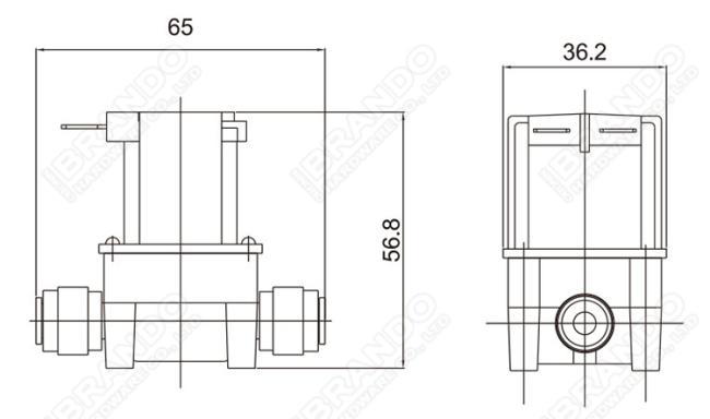 Main Dimension of RO Solenoid Water Valve: