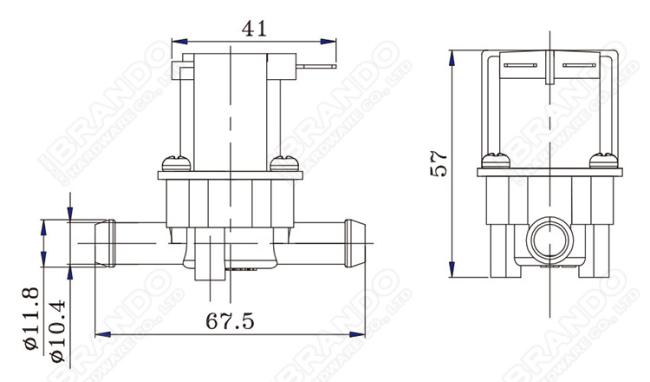 Main Dimension of RO Solenoid Water Valve:
