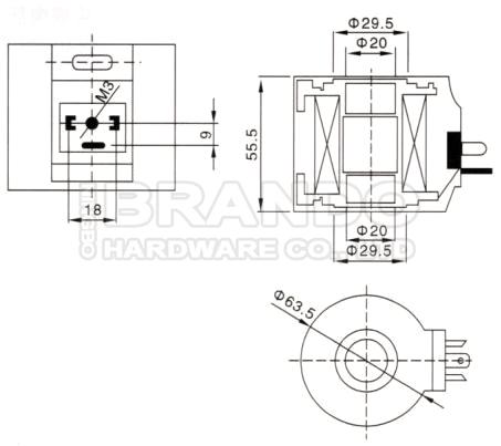 2W350 2W400 2W500 Coil dimension