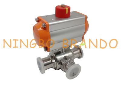 Chine Type robinet à boisseau sphérique pneumatique à bride à 3 voies avec actionné à vendre