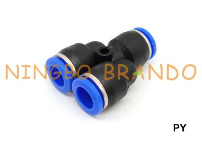 China Y Shape Push To Connect Plastic Pneumatic Hose Fitting 4mm 6mm 8mm 10mm 12mm for sale