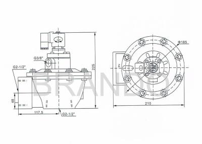 Китай Двойная диафрагма прямоугольное порт клапана электромагнитный ИМП ульс 2 1/2» соединяясь продается
