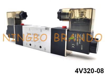 China tipo maneira pneumática 24VDC 220VAC de 4V320-08 Airtac da válvula de solenoide 5/2 à venda