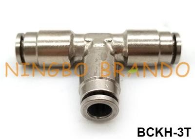 China Union Branch Tee T Type Male Push In Tube Brass Pneumatic Hose Fitting for sale