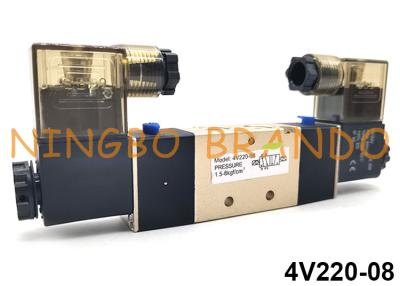 China het Type van 4V220-08 Airtac Dubbele Klep van de Rol Pneumatische Solenoïde 5/2 Manier DC24V AC220V Te koop