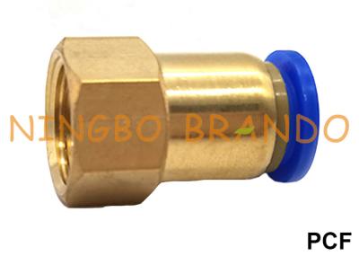 China PCF Brass Female Straight Push In Quick Connect Pneumatic Hose Fitting 1/8
