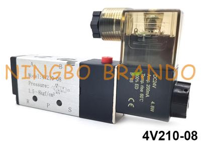China 4V210-08 5/2 Vias Tipo Airtac Válvula Solenóide Única Pneumática 24V 110V 220V à venda