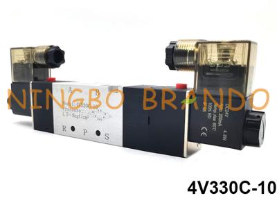 China 4V330C-10 Airtac Tipo 5/3 Vias Válvula Solenóide Pneumática de Centro Fechado 24 V 220 V à venda