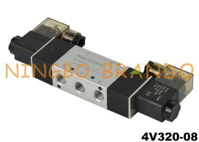 China 4V320-08 1/4'' 5/2 vias válvula solenóide pneumática direcional dupla à venda