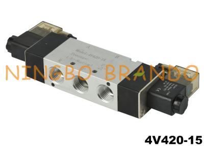 China 4V420-15 1/2'' 5/2 Vias Válvula Solenóide de Ar Pneumática DC24V AC220V à venda