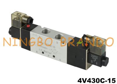 Китай 5/3-ходовой 1/2-дюймовый пневматический электромагнитный клапан 4V430C-15 24Volt 220Volt продается