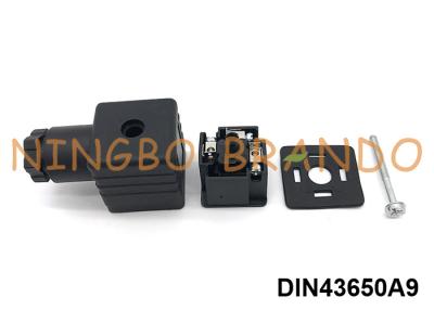 Cina DIN43650A PG9 2P+E connettore di bobina della valvola solenoide IP65 AC DC Nero in vendita