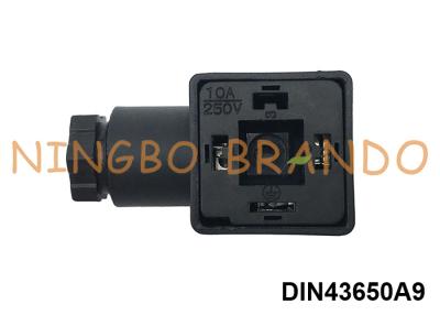 Cina DIN43650A PG9 2P+E connettore di bobina della valvola solenoide IP65 AC DC Nero in vendita
