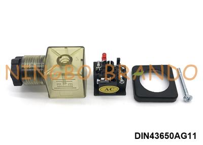 China PG11 2P+E DIN43650A Solenoid Valve Connector With Led Light IP65 AC DC for sale