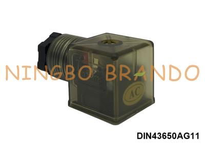 China PG11 2P+E DIN43650A Solenoid Valve Connector With Led Light IP65 AC DC for sale