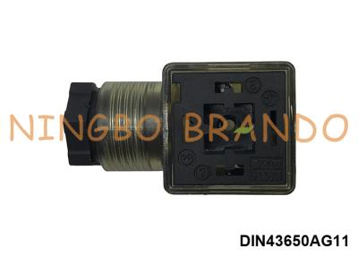 China PG11 2P+E DIN43650A Solenoid Valve Connector With Led Light IP65 AC DC for sale