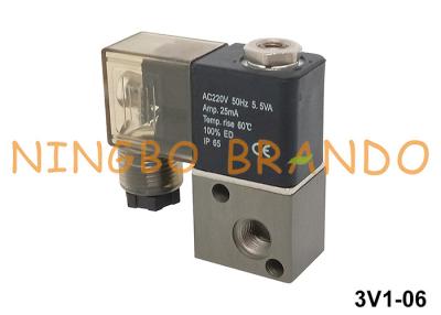 China Las válvulas de aire de solenoides neumáticos de la serie 3V1 1/6' 3V1-06 24V 220V en venta