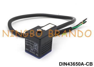 Cina DIN43650A IP67 Molded Cable Solenoid Valve Connector Without LED in vendita