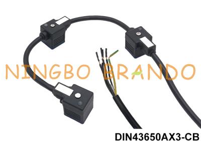 Cina Triple Head DIN43650A Solenoid Valve Connector With Molded Cable in vendita