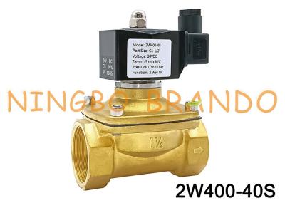 China 2W400-40 1.5'' Normally Closed Brass Solenoid Valve 24V 110V 220V for sale