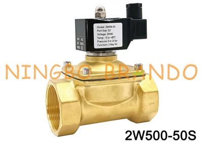 China 2W500-50 2'' Normally Closed Brass Solenoid Valve 24V 110V 220V for sale