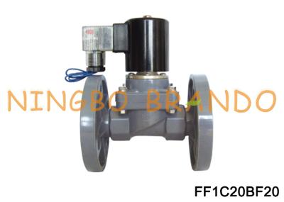 China DN20 Flange Type CPVC Anti-corrosive Normally Closed Solenoid Valve 220V 24V for sale