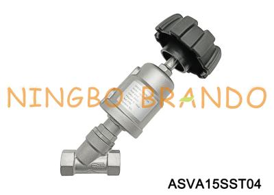 China Angle Seat Valve 1/2'' DN 15 Pneumatic Steam Stainless Steel with Opening Adjustable Handle for sale