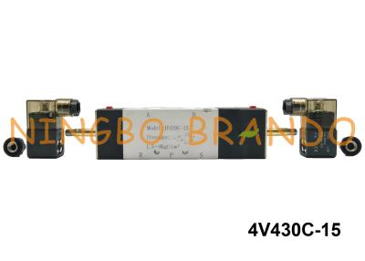 중국 PT 1/2” 4V430C-15 Airtac 유형 마지막 센터 반전 솔레노이드 벨브 5/3 방법 AC110V AC220V 판매용