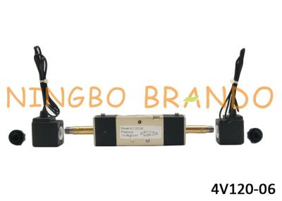 Китай 5/2 путей 1/8" соленоида двойника алюминиевого сплава НПТ 4В120-06 клапан АК220В ДК24В внутреннего пилотного пневматический продается