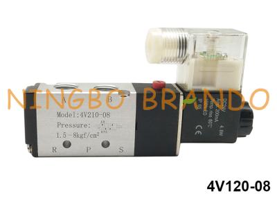 Китай Тип 5/2 путь BSPT 1/4" AirTAC пневматический соленоид 24VDC 220VAC 4V210-08 клапана воздуха одиночный продается