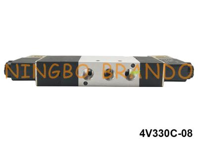 China Tipo manera electromagnética neumática 24VDC de la válvula 1/4" 5/3 de 4V330C-08 Airtac en venta