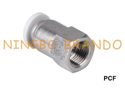 China PCF Female Straight Pneumatic Push To Connect Fittings 1/8'' 1/4'' 3/8'' 1/2'' for sale